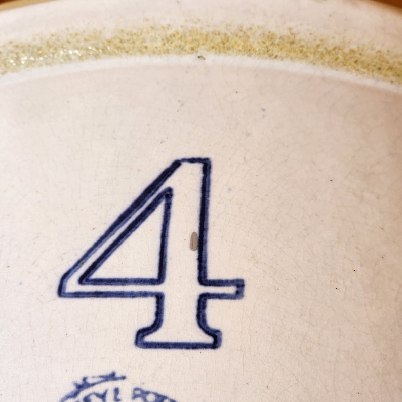 Buckeye Pottery Blue Ribbon 4 Gallon Crock Cobalt Blue Farmhouse Decor ...