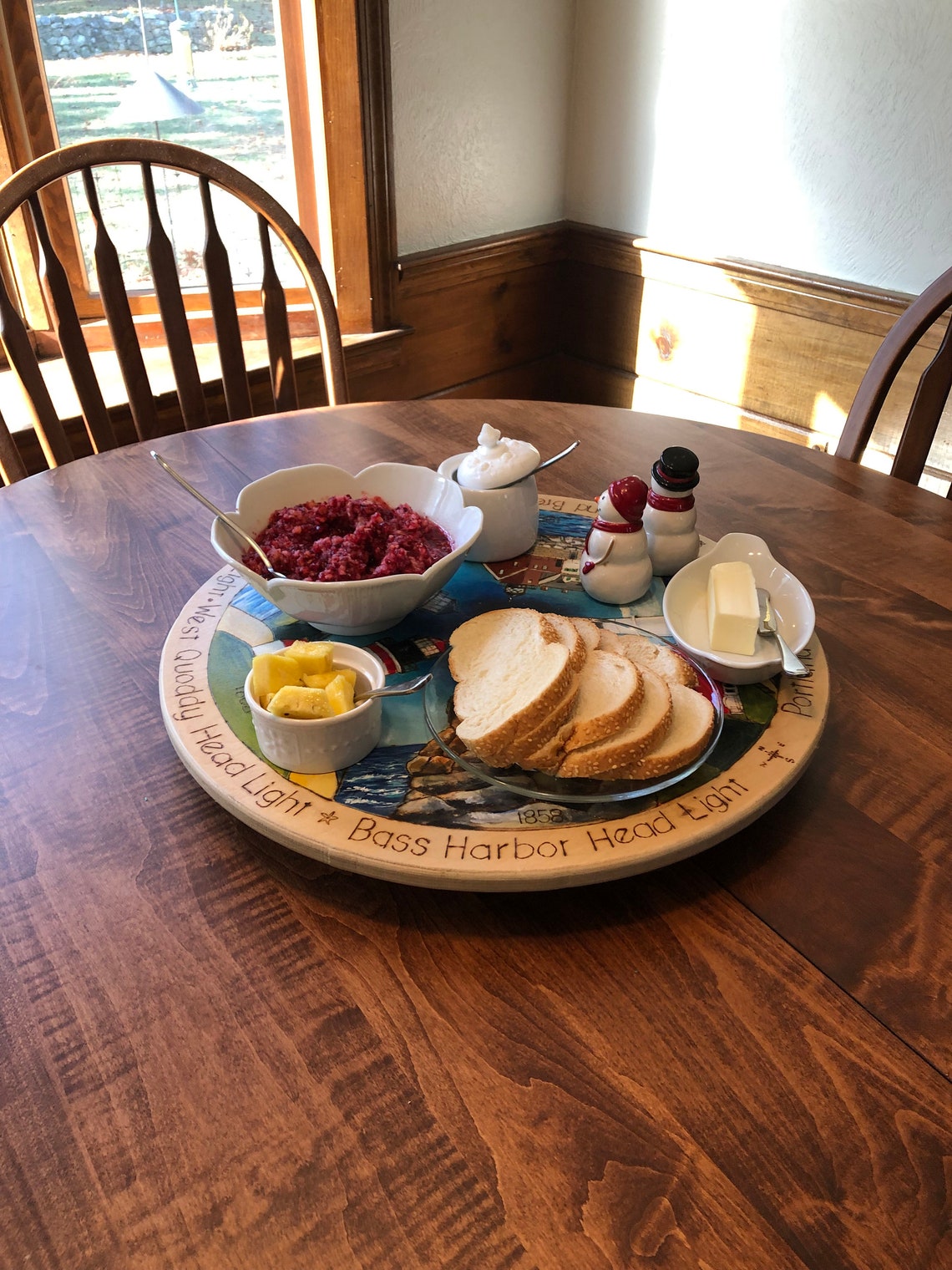 Cape Cod Lazy Susan 20 Handcrafted handed handed centerpiece Light ...