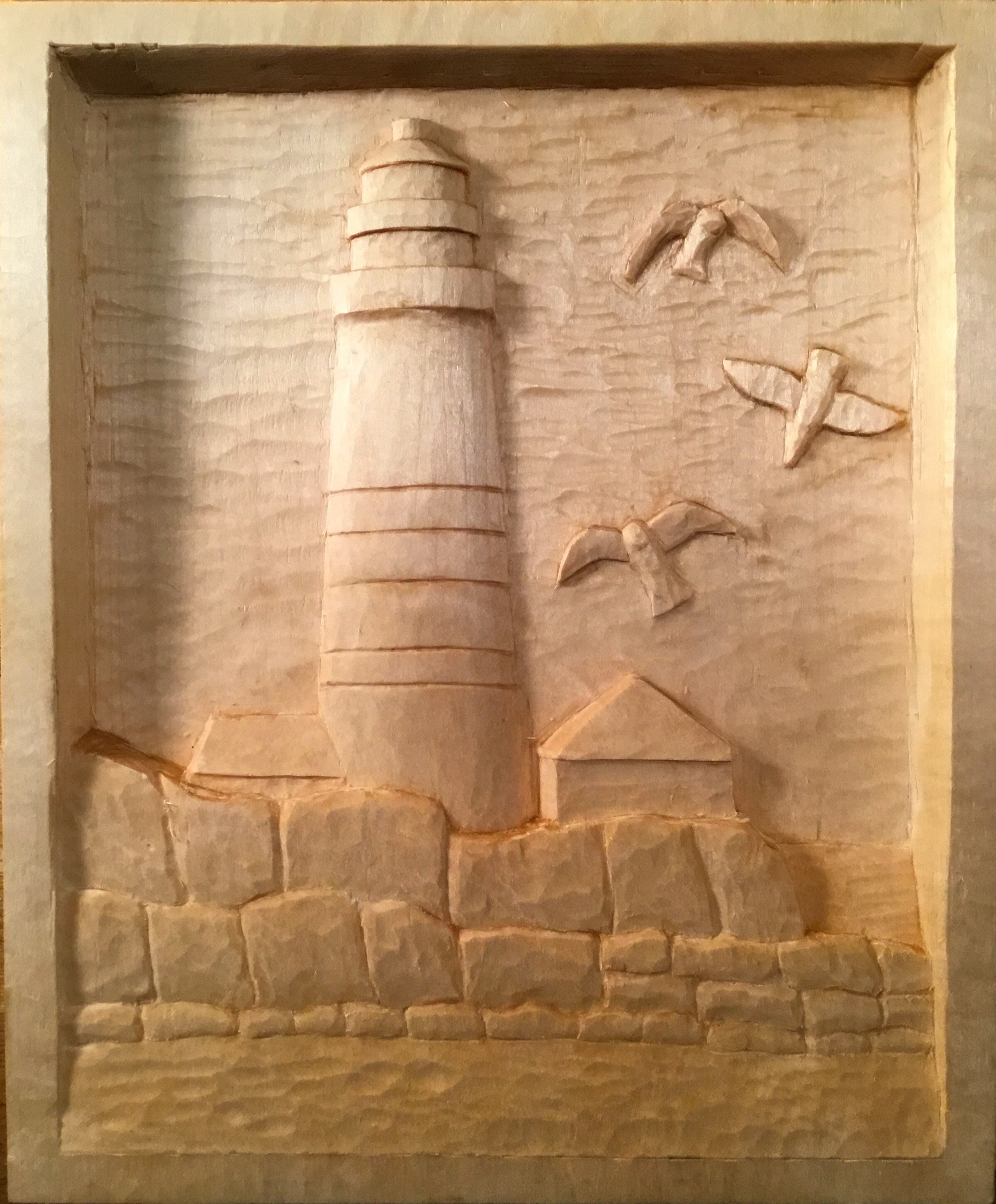 Boston Light Relief Carving - Etsy