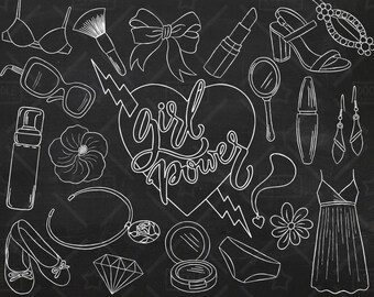 Girly Stuff Clipart Vector Pack Girly Things Girly Clipart | Etsy