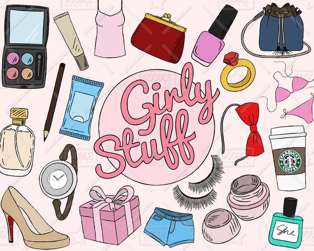 Girly Stuff Clipart Vector Pack Girly Things Girly Clipart Makeup Clipart Pretty Things