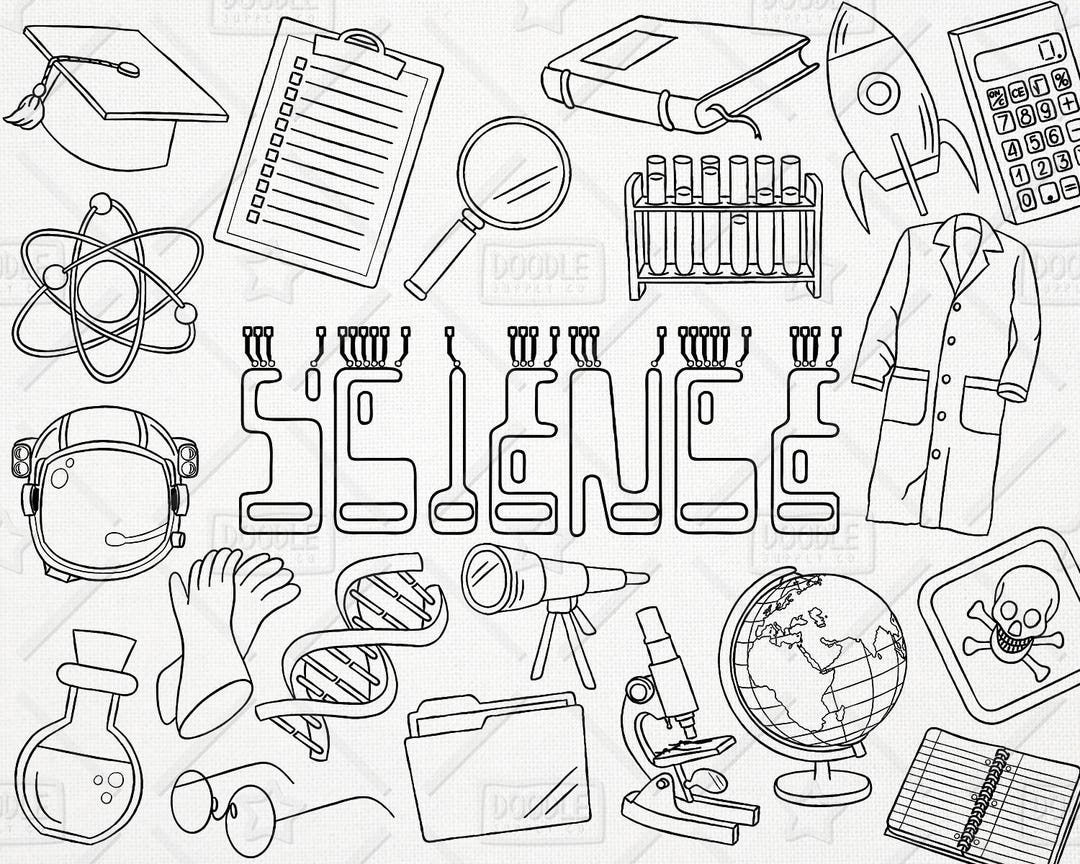 Doodle Science Vector Pack, Science Doodles, Mad Scientist Clipart ...