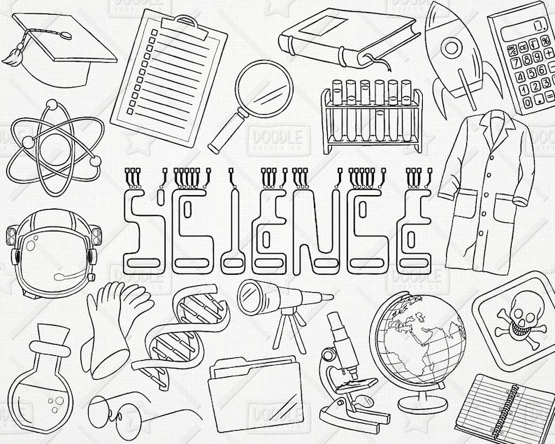 Doodle Science Vector Pack, Science Doodles, Mad Scientist Clipart ...