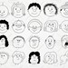 Emoji Clipart Vector Pack, Smiley Faces Clipart, Hand Drawn Emoji ...