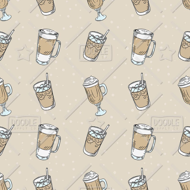 Coffee Digital Paper Pack, Seamless Pattern, Coffee Texture, Coffee ...
