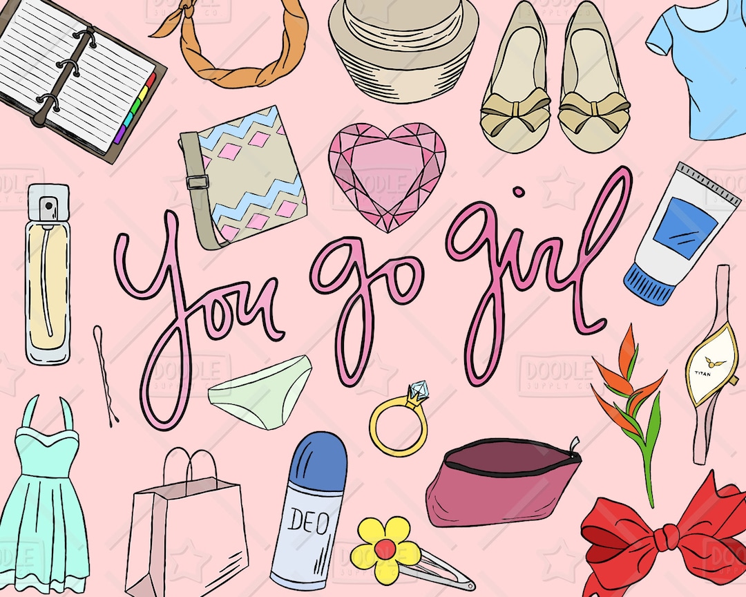 Girly Stuff Clipart Vector Pack, Girly Things, Girly Clipart, Makeup ...