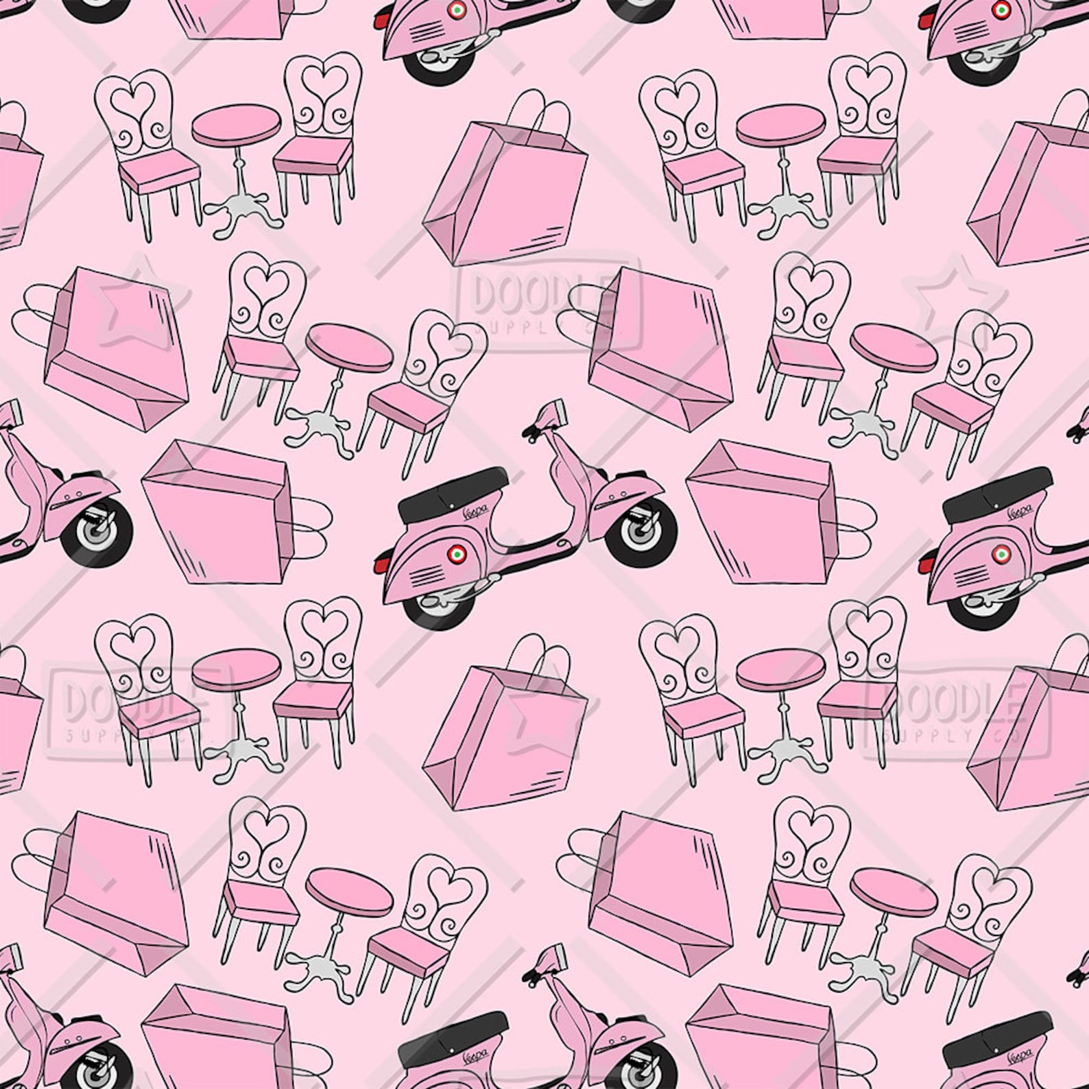 Paris Digital Paper Pack, Seamless Pattern, Paris Texture, Gems Pattern ...