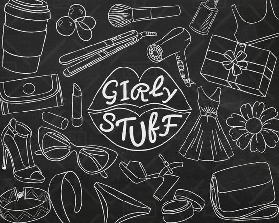 Chalkboard Girly Stuff Vector Pack Girly Things Girly | Etsy