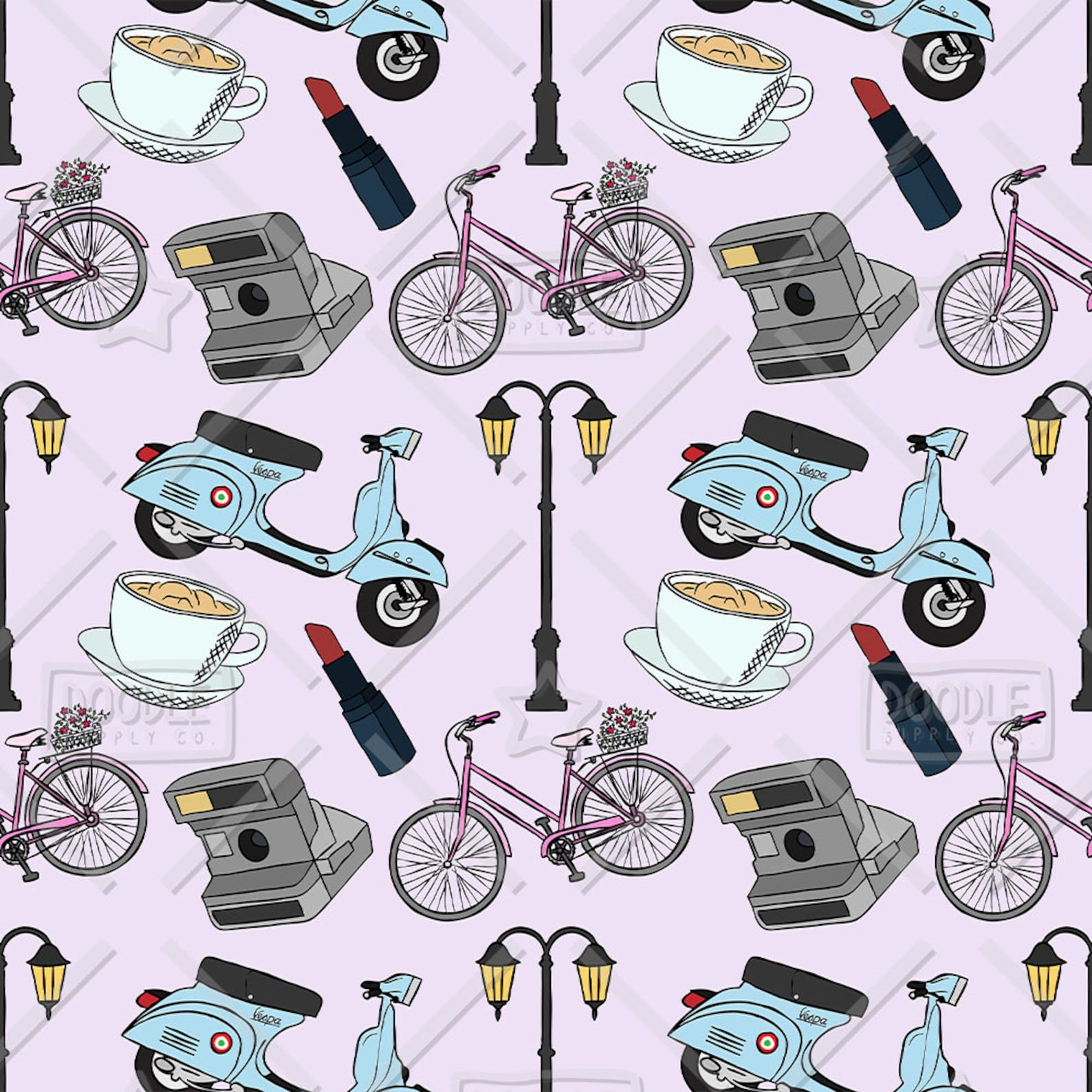 Paris Digital Paper Pack, Seamless Pattern, Paris Texture, Gems Pattern ...