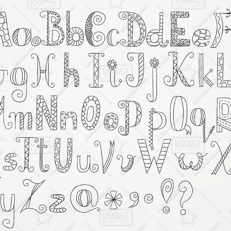 Doodle Alphabet - Etsy