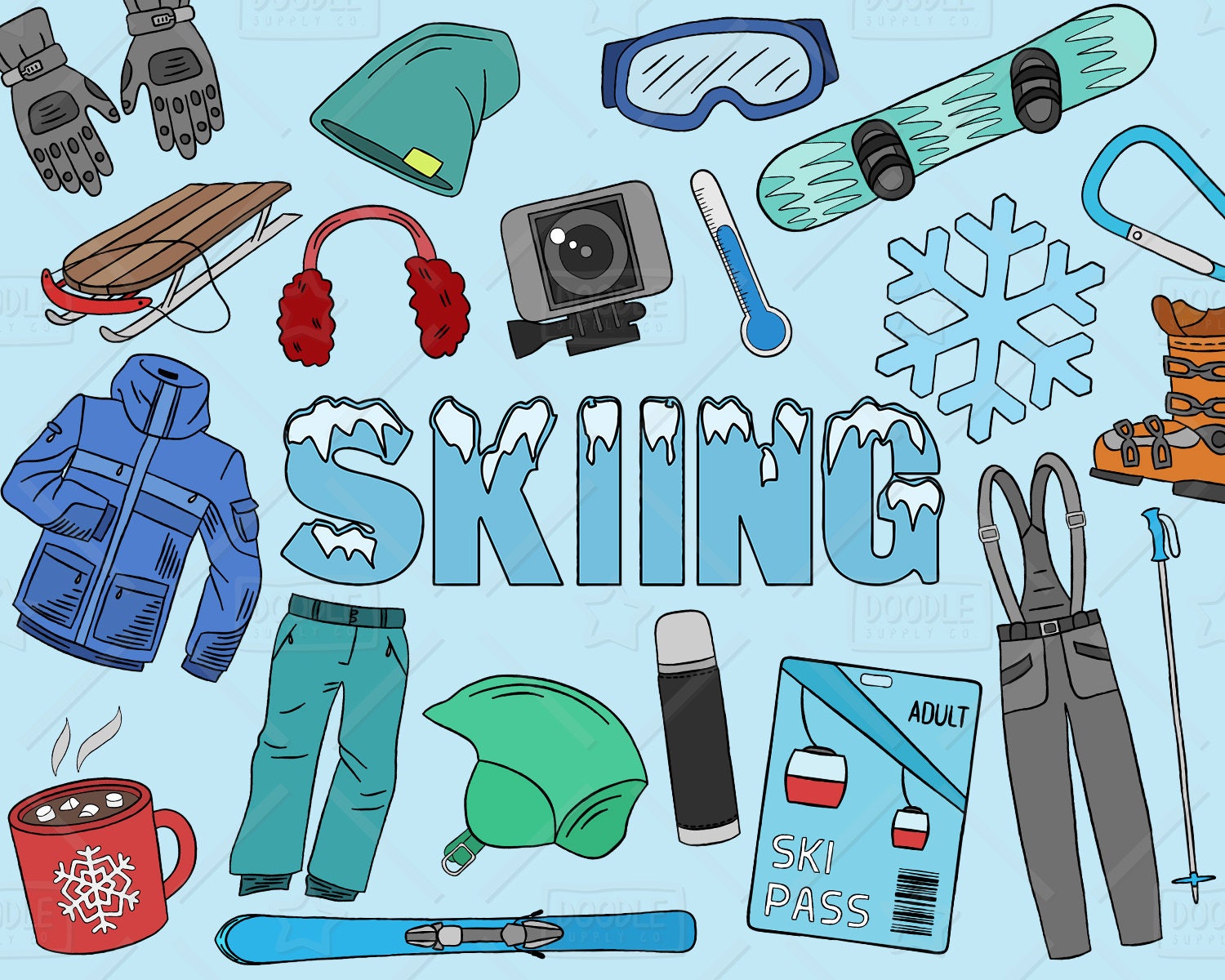 Ski Equipment Clip Art