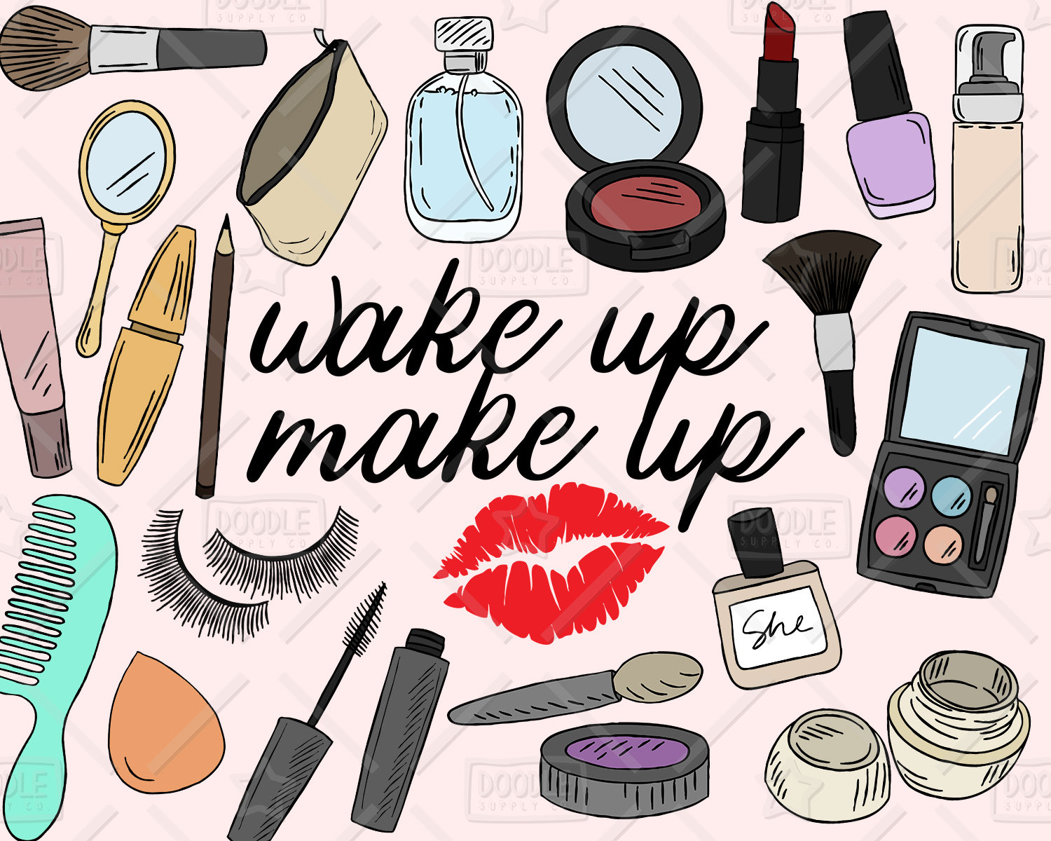 Maquillage des cliparts vectoriels Pack, cosmétiques Clipart, mode ...