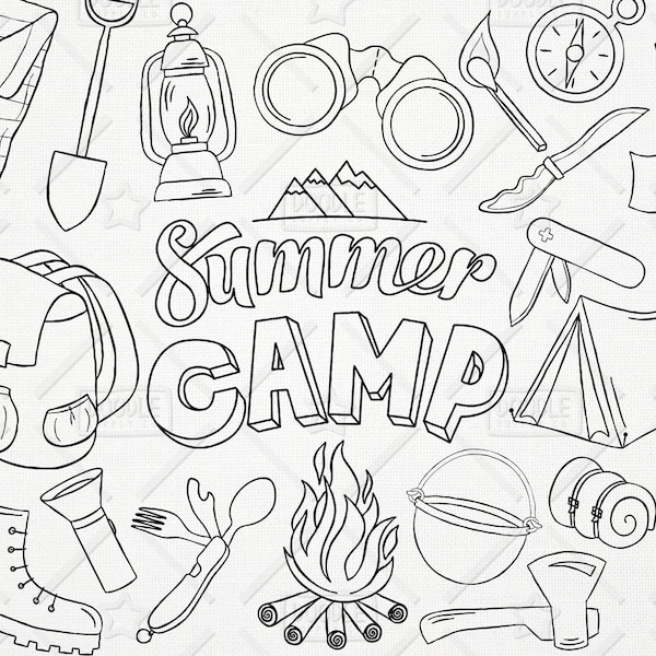 Camping Collage Pack - Etsy