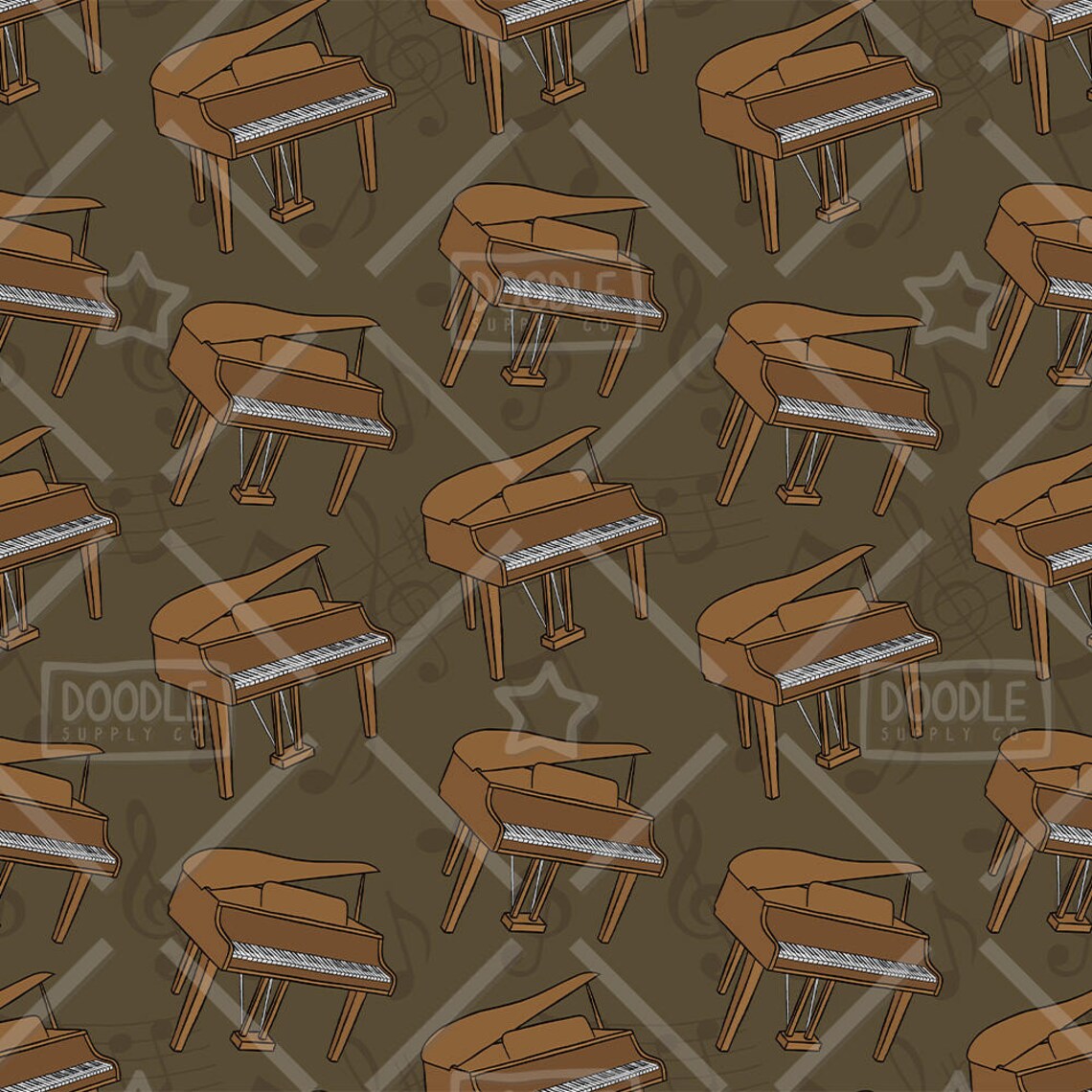 Classical Music Digital Paper Pack Seamless Pattern Musical | Etsy