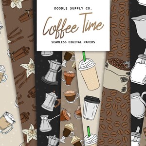 Coffee Digital Paper Pack, Seamless Pattern, Coffee Texture, Coffee ...
