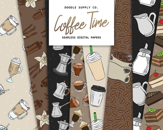 Coffee Digital Paper Pack Seamless Pattern Coffee Texture - Etsy