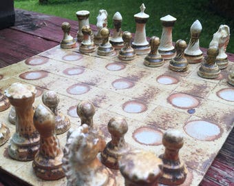 Clay chess set | Etsy