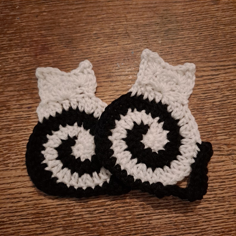 Crochet Swirly Cat Coaster - Etsy