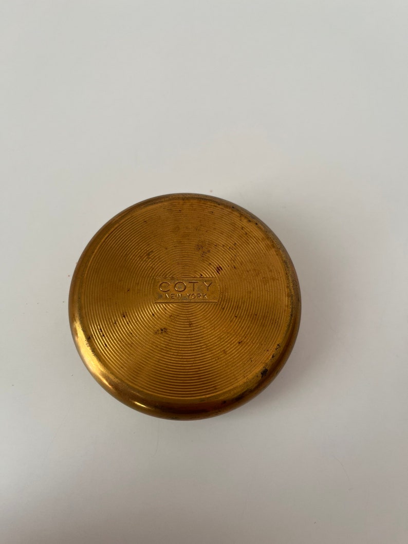 Vintage 1950s Coty Powder Compact Blue Enamel Gold Detail Coty New York ...
