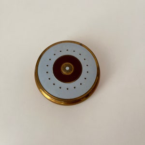 Vintage 1950s Coty Powder Compact Blue Enamel Gold Detail Coty New York ...