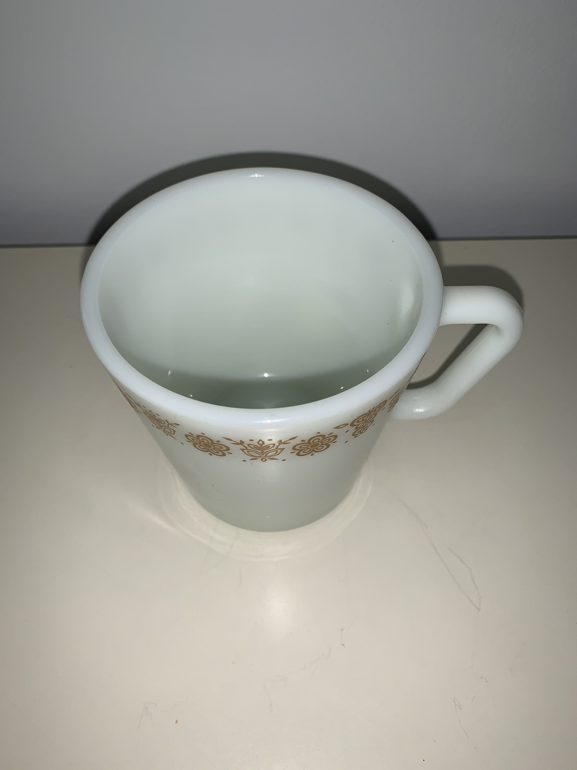 Vintage Pyrex Corning Butterfly Gold Yellow Milkglass Mug Milk Glass ...
