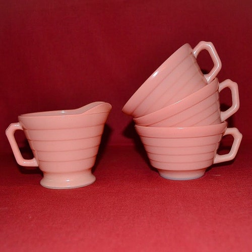 Vintage Pink Hazel Atlas Creamer and Tea Cup Set 1960s Tea Set - Etsy