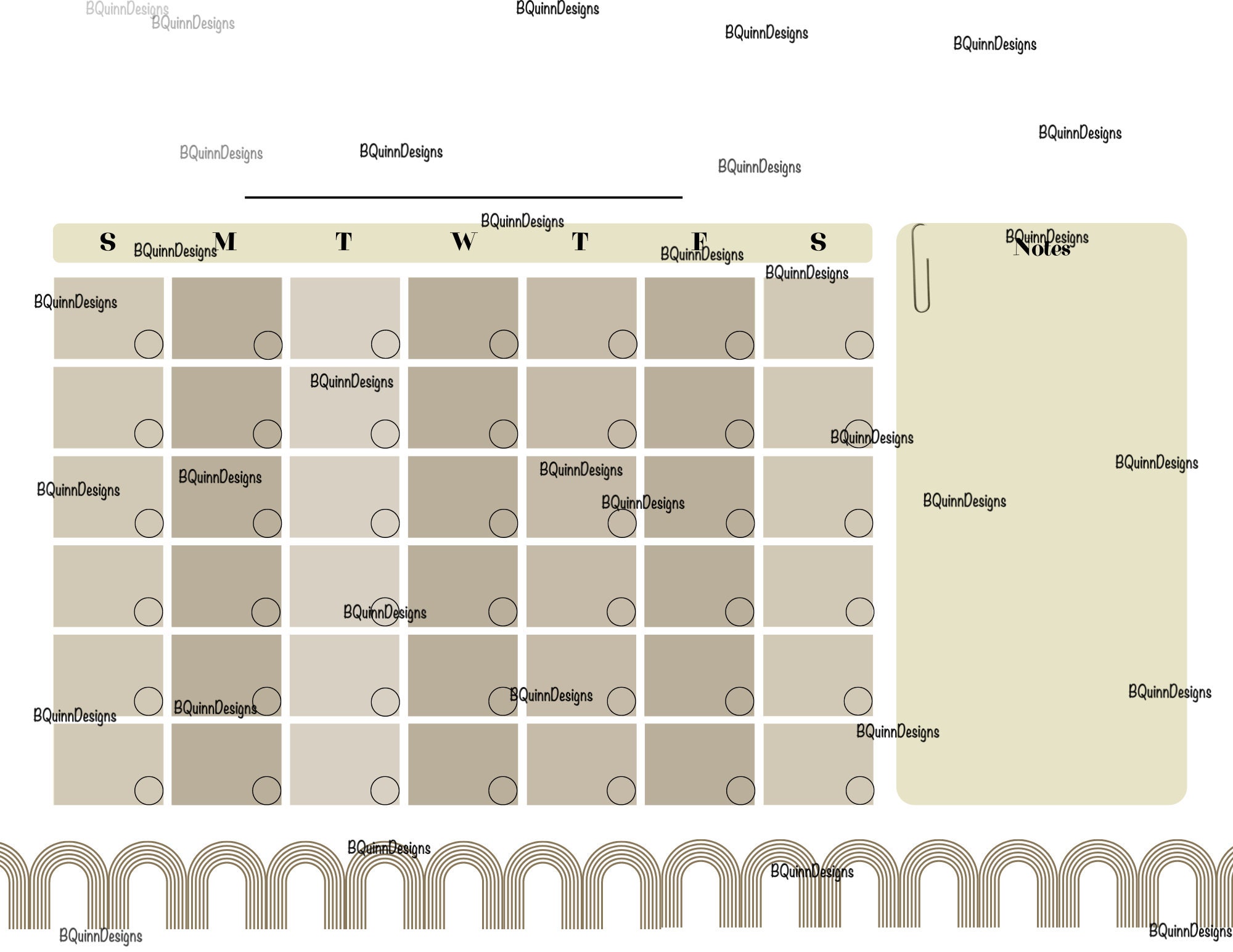 Blank Neutral Boho Calendar, Tan, Beige, Teaching, Organization ...
