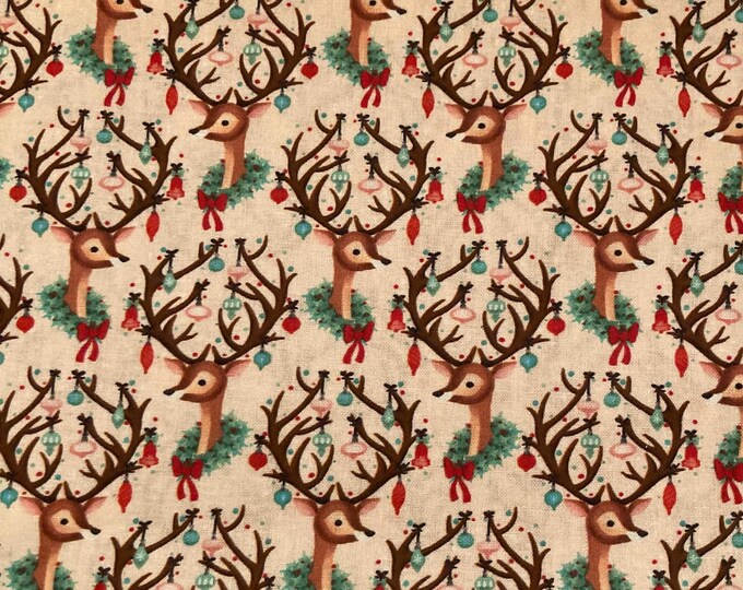 Retro Rudolph Fabric 100% Cotton Fabric by the 1/2 Yard - Etsy