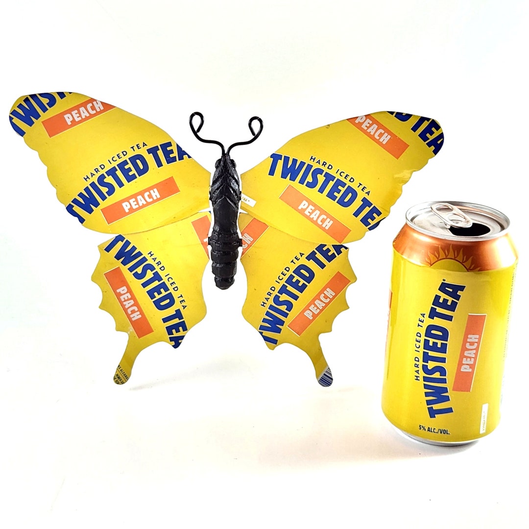 Twistd Tea Peach Recycled Aluminum Can Butterfly - Etsy