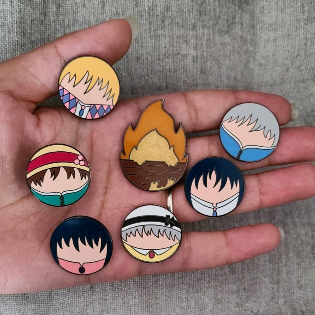Howl Moving Castle Wizard Couple & Fire Friend Enamel Pins - Etsy