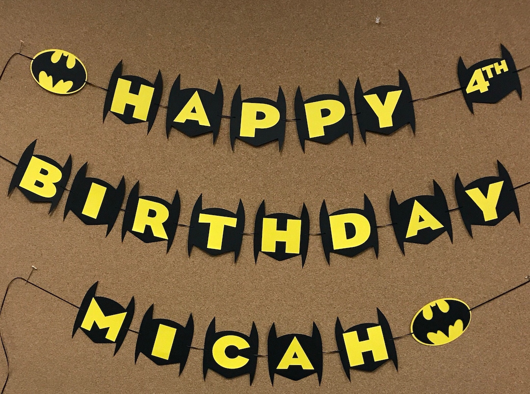 Batman Birthday Banner / Super Heroes Banner/ Batman Cup Cake Toppers ...