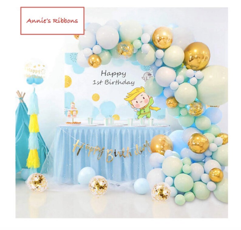 16 Foot / 5 Meter Balloon Garland Arch Kit Baby Blue Gold - Etsy