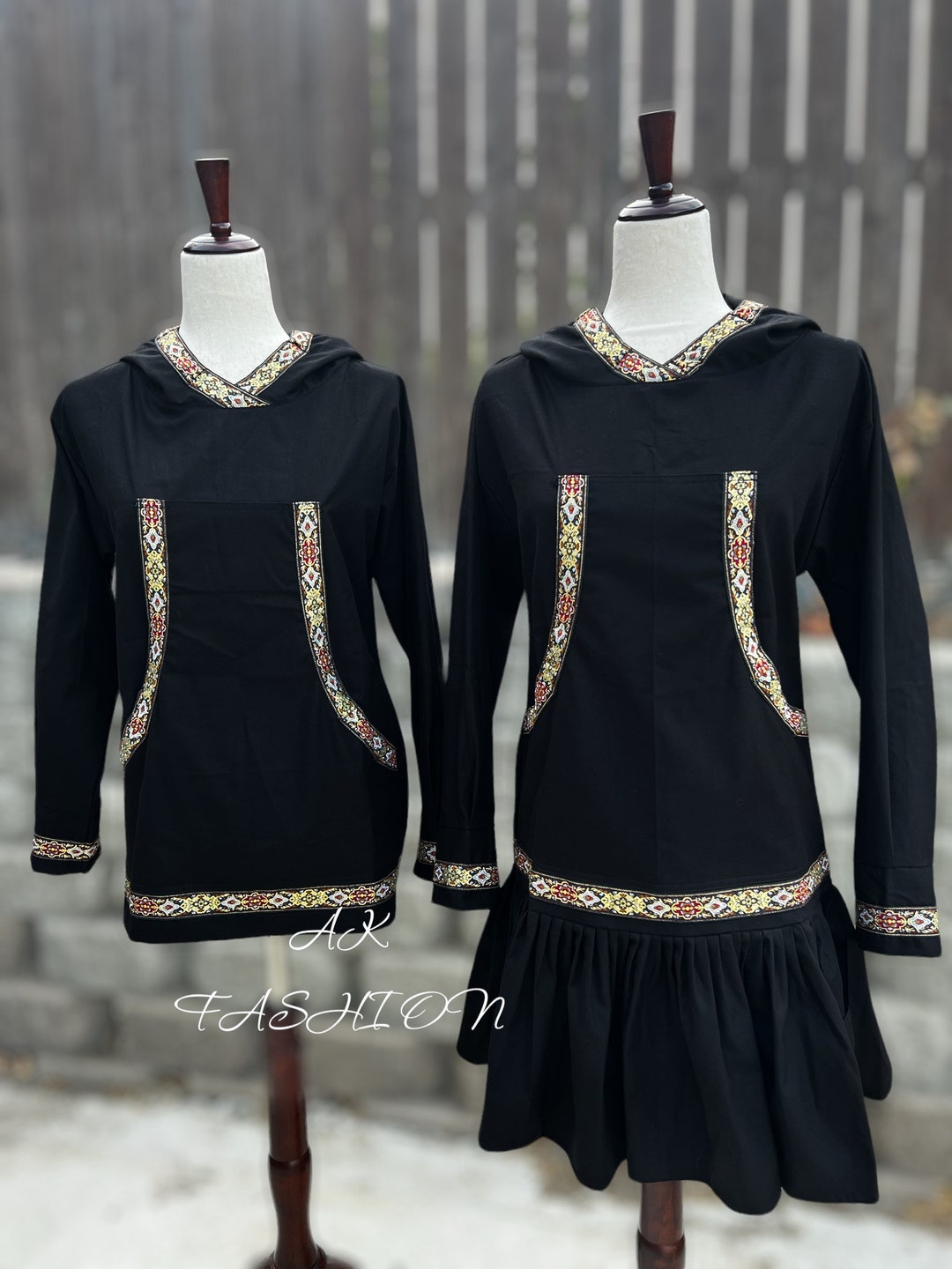 Women Kuspuk Adult Kuspuk Alaska Kuspuk Dress/jacket Black With Good ...