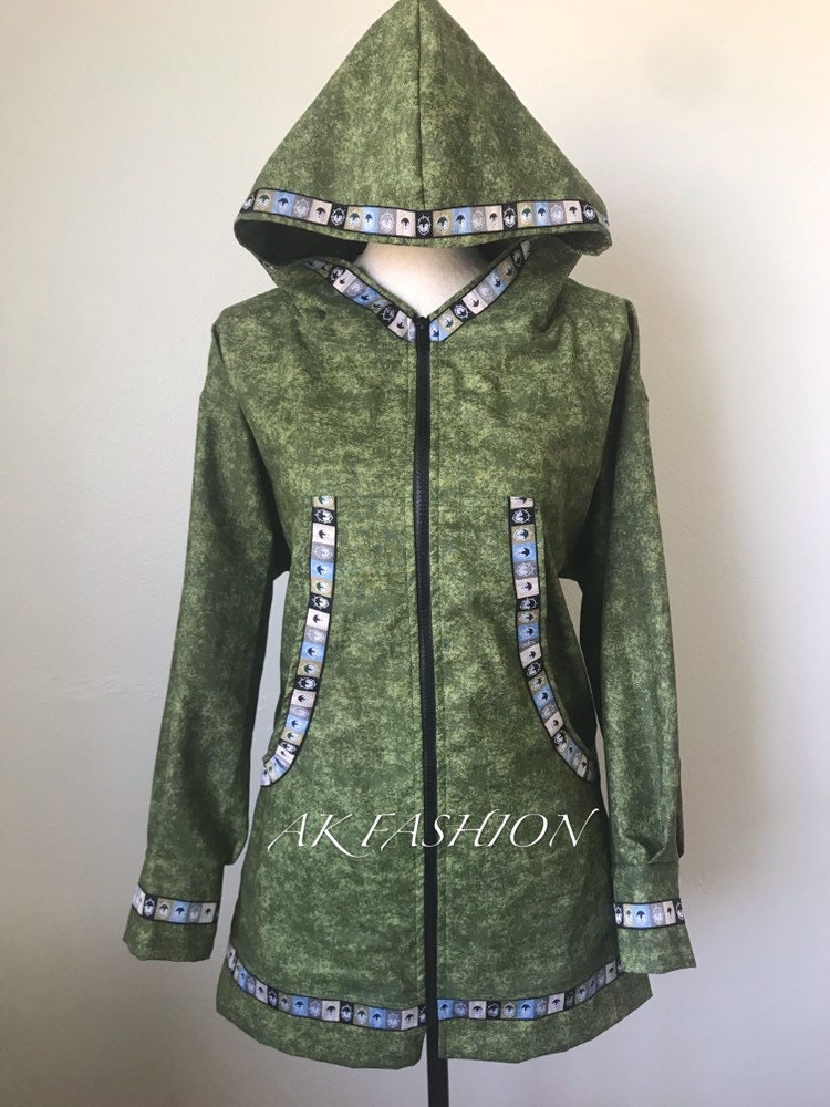 Green With Native Head Trim Women Kuspuk Alaska Kuspuks Adult - Etsy