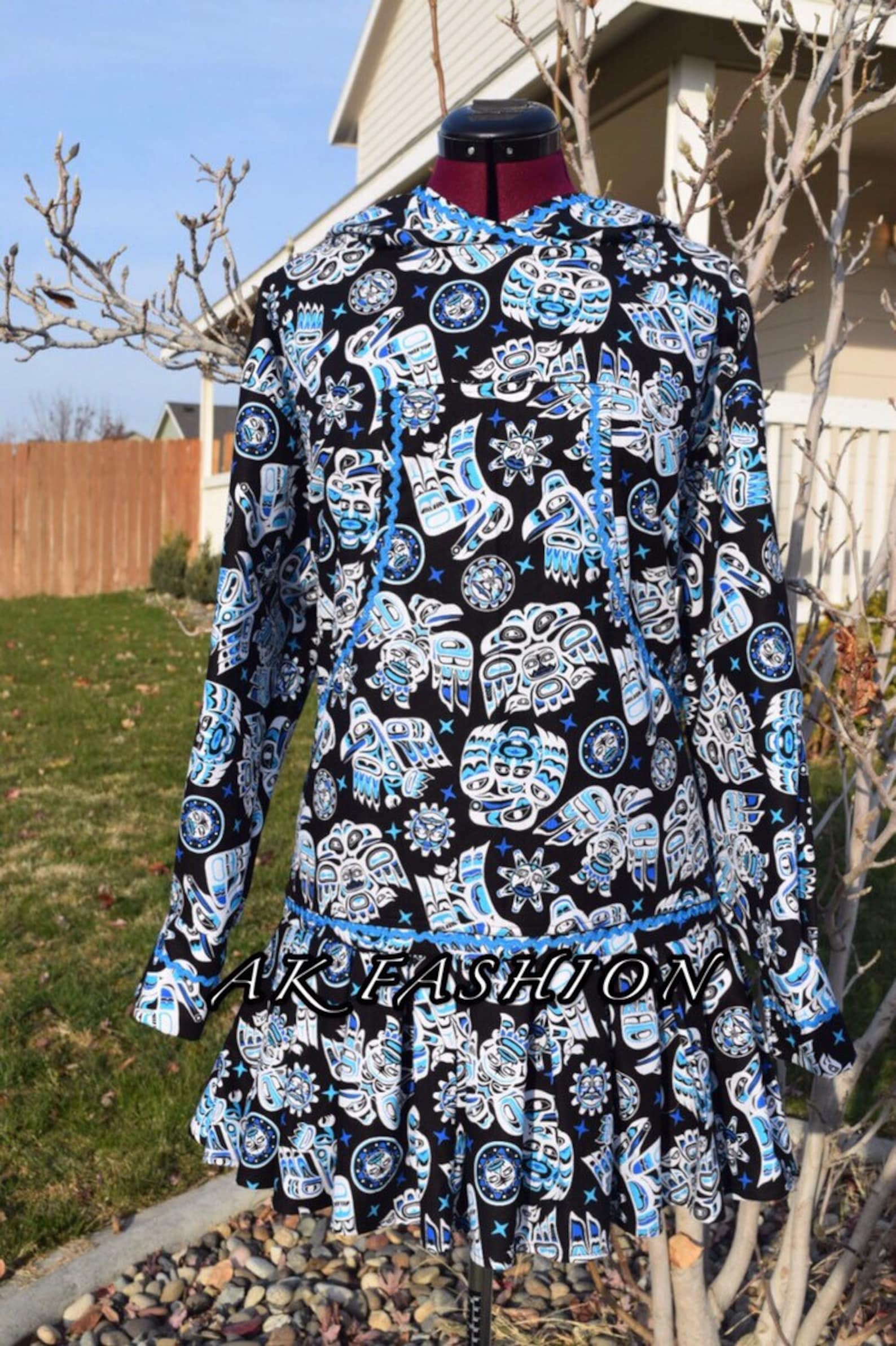 Women kuspuk adult kuspuk alaska kuspuk dress love birds | Etsy