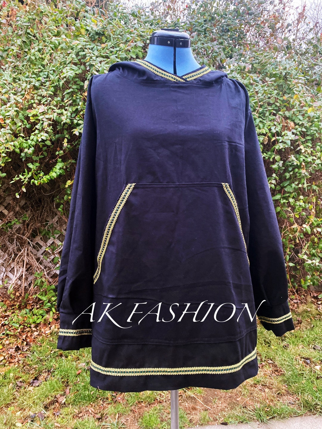 Men's Kuspuk Jacket Kuspuk Black With Gold Trim - Etsy