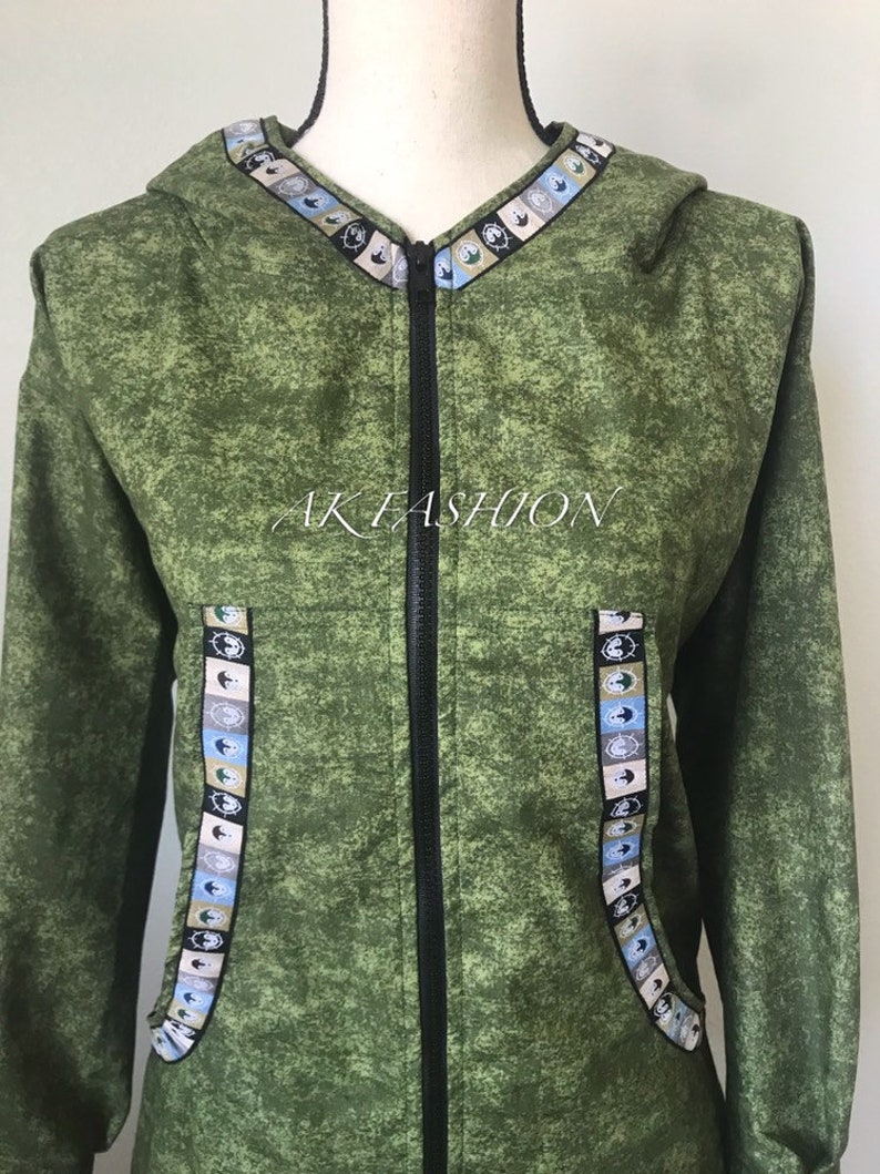 Green With Native Head Trim Women Kuspuk Alaska Kuspuks Adult | Etsy