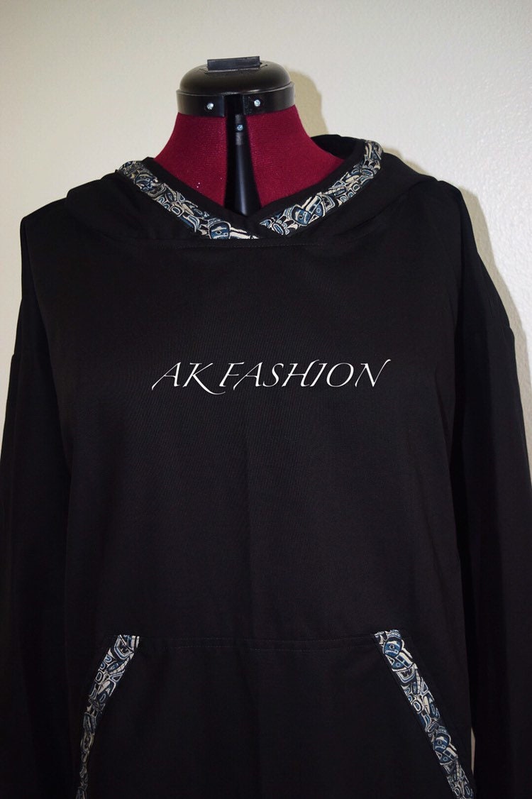 Men's Kuspuk Jacket Kuspuk Black With Alaskan Native Trim - Etsy