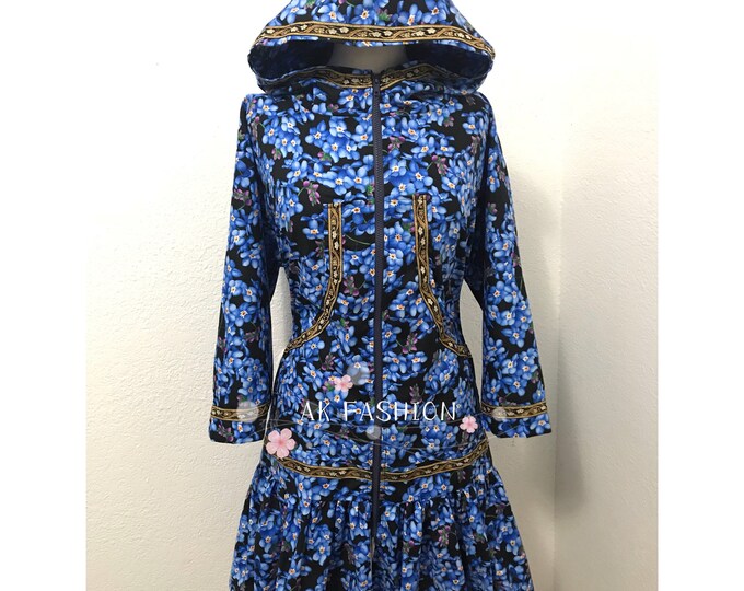 Blue Flower Women Kuspuk - Etsy