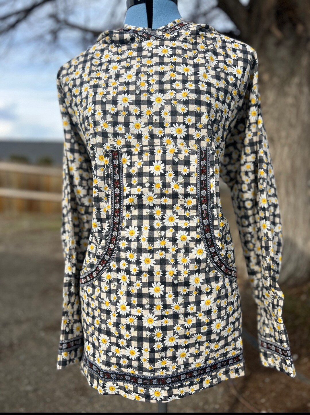 Daisies & Bees Dark Blue Kuspuk Women Kuspuk Kuspuk Dress - Etsy