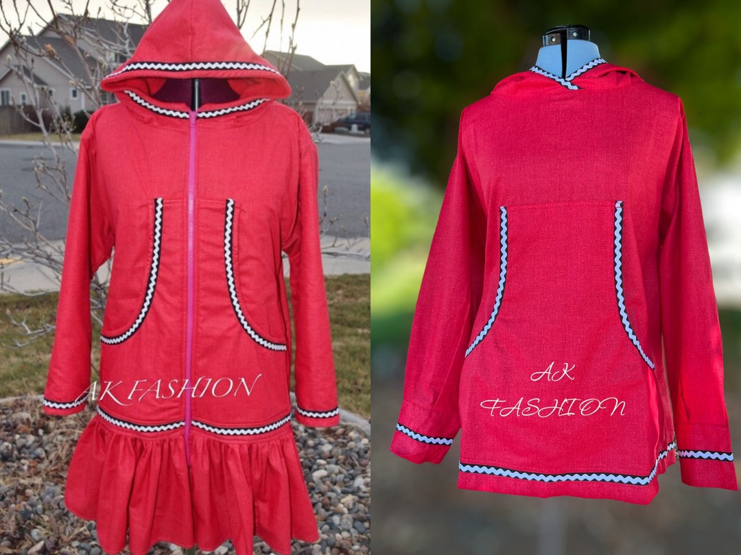 Women Kuspuks Adult Kuspuk Alaska Kuspuk With Double Trim Black and ...