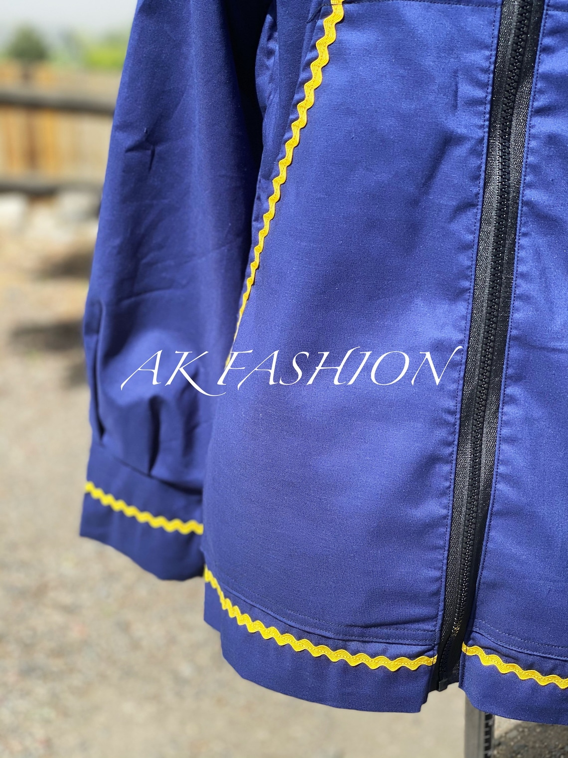 Men's Kuspuk Jacket Kuspuk Blue Navy With Yellow Trim - Etsy