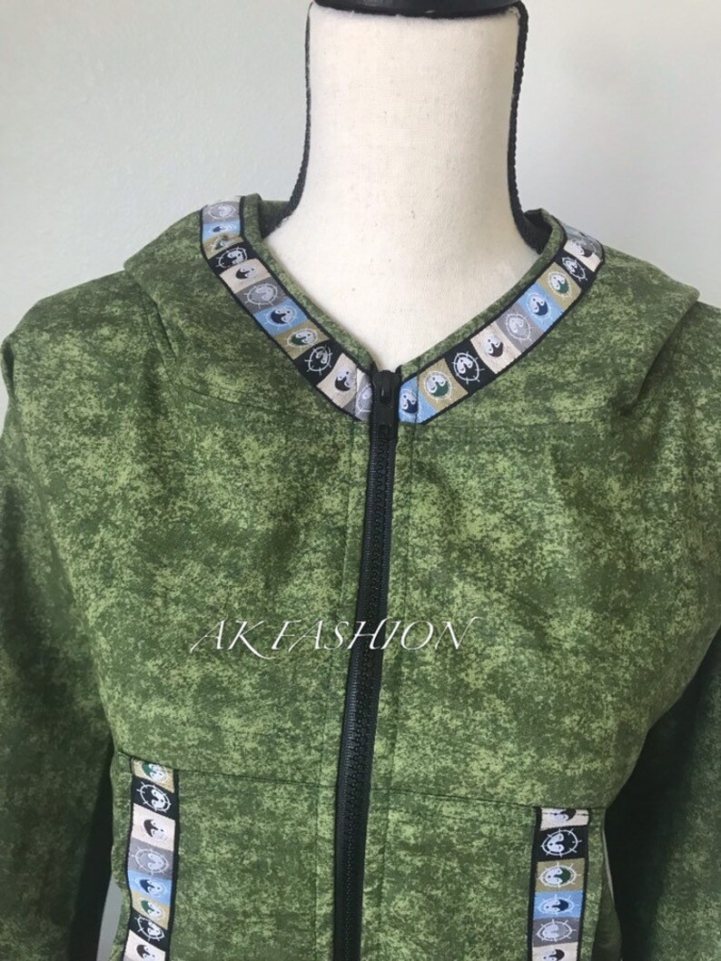 Green With Native Head Trim Women Kuspuk Alaska Kuspuks Adult - Etsy
