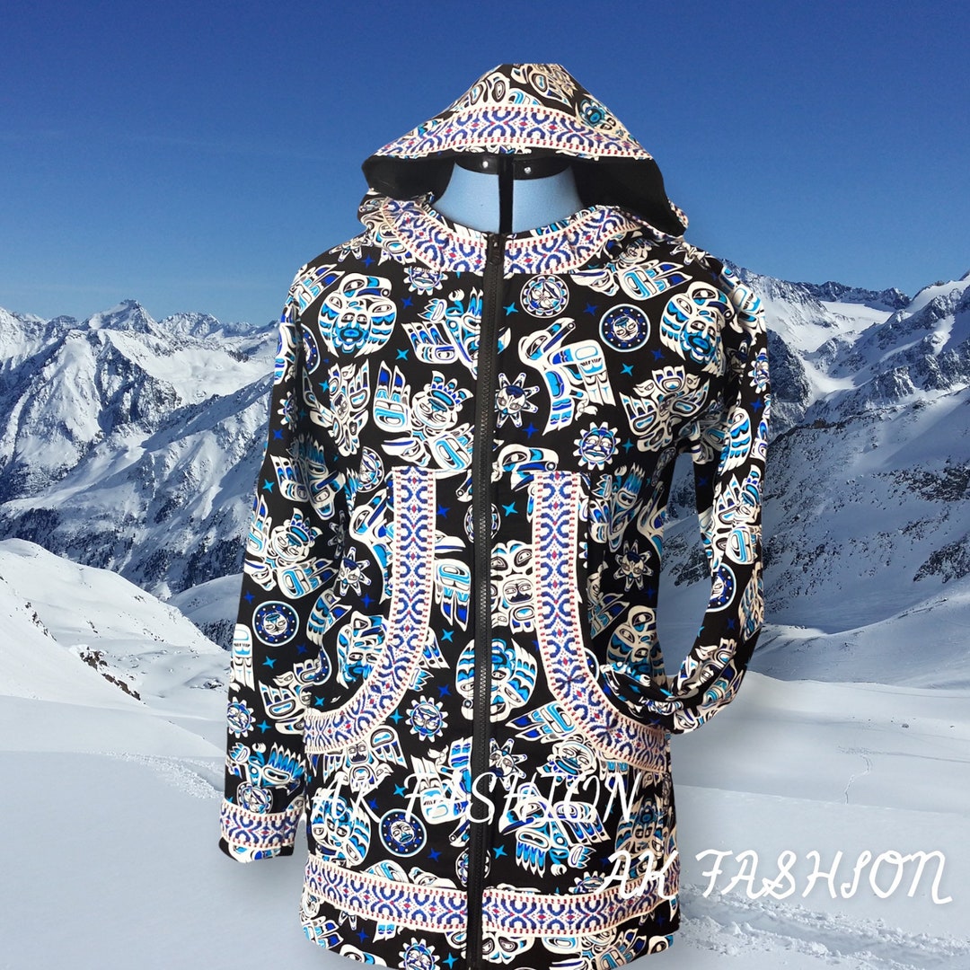 Women Kuspuk Adult Kuspuk Alaska Kuspuk Dress Love Birds Black and Blue ...