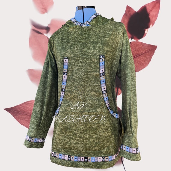 Green With Native Head Trim Women Kuspuk Alaska Kuspuks Adult - Etsy