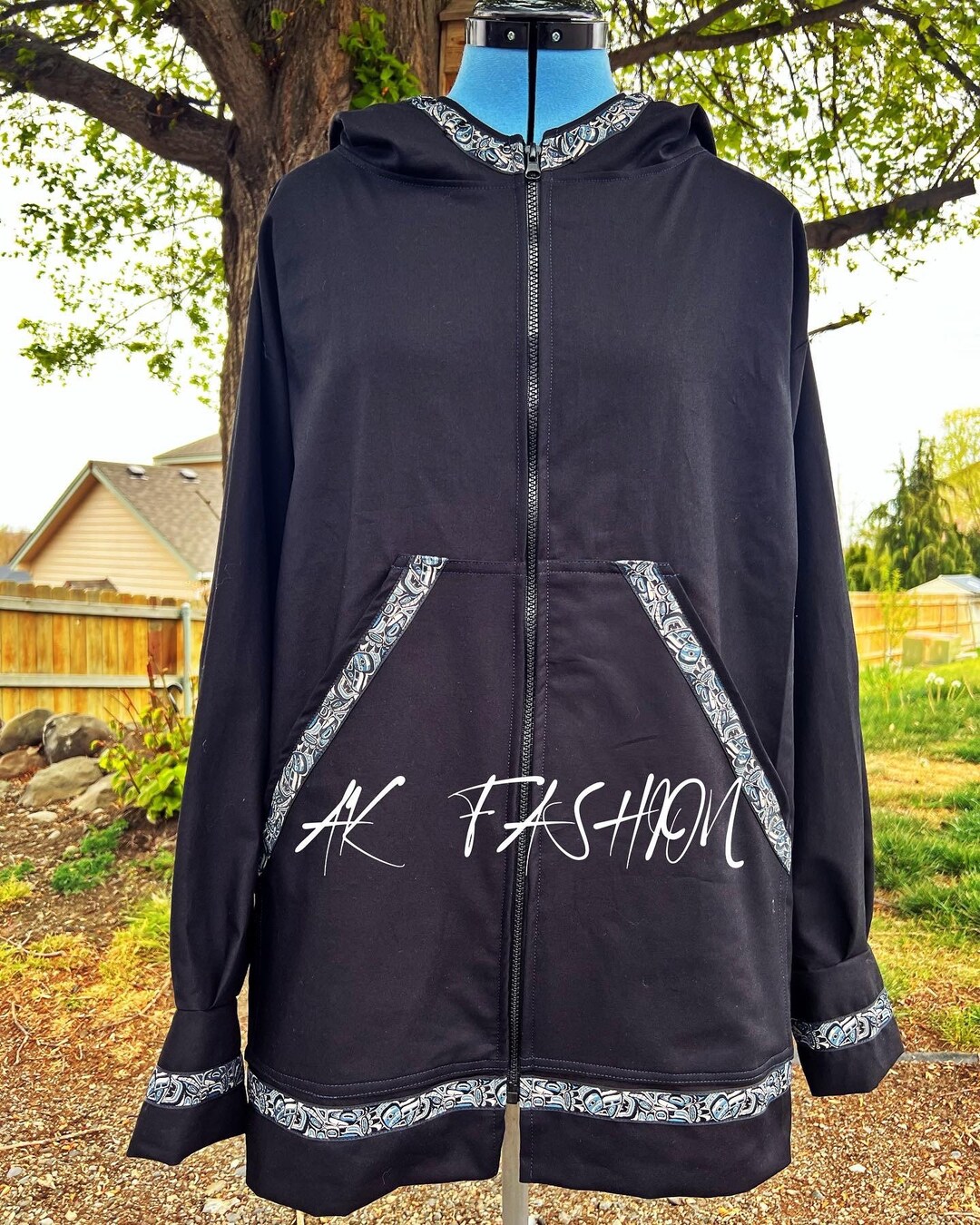 Men's Kuspuk Jacket Kuspuk Black With Alaskan Native Trim - Etsy