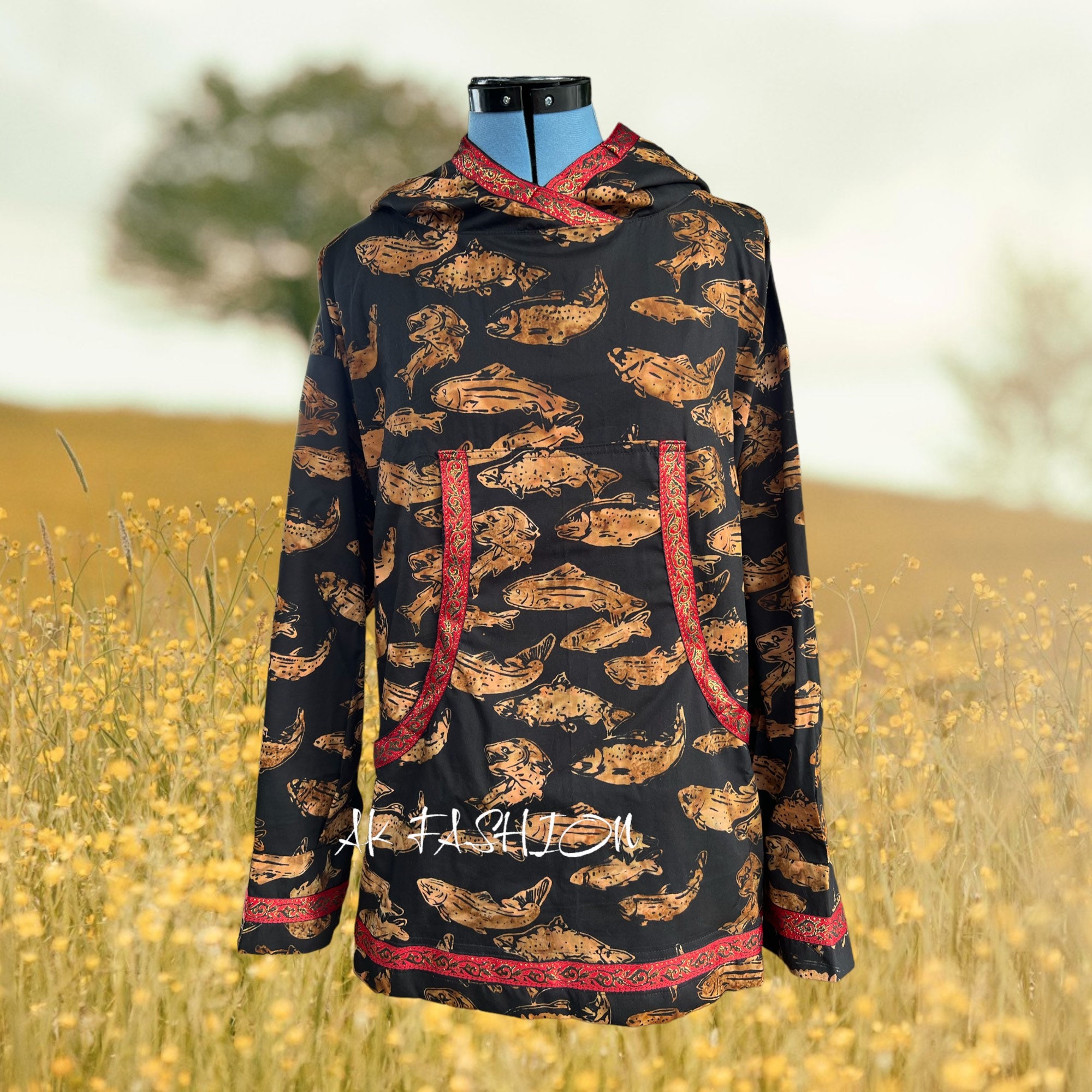 Salmon/fish Kuspuk Men Kuspuk - Etsy