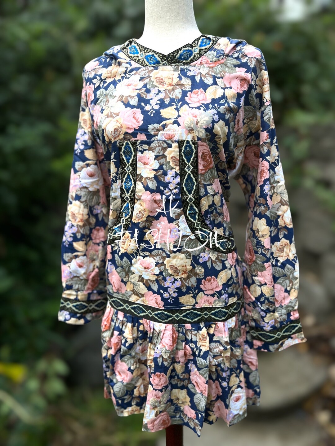 Floral in Blue Kuspuk Women Kuspuk Adult Kuspuk - Etsy