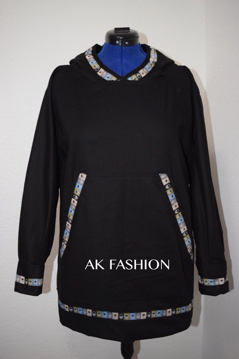 Men's Kuspuk Jacket Kuspuk Black With Native Head Trim - Etsy