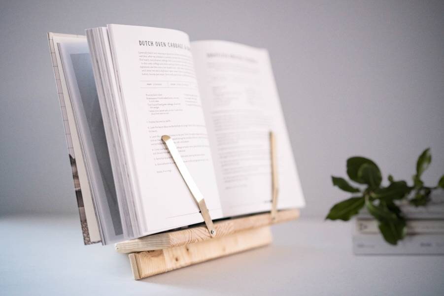 Personalized Wooden Recipe Book Stand With Carved Scripture Verse Page ...